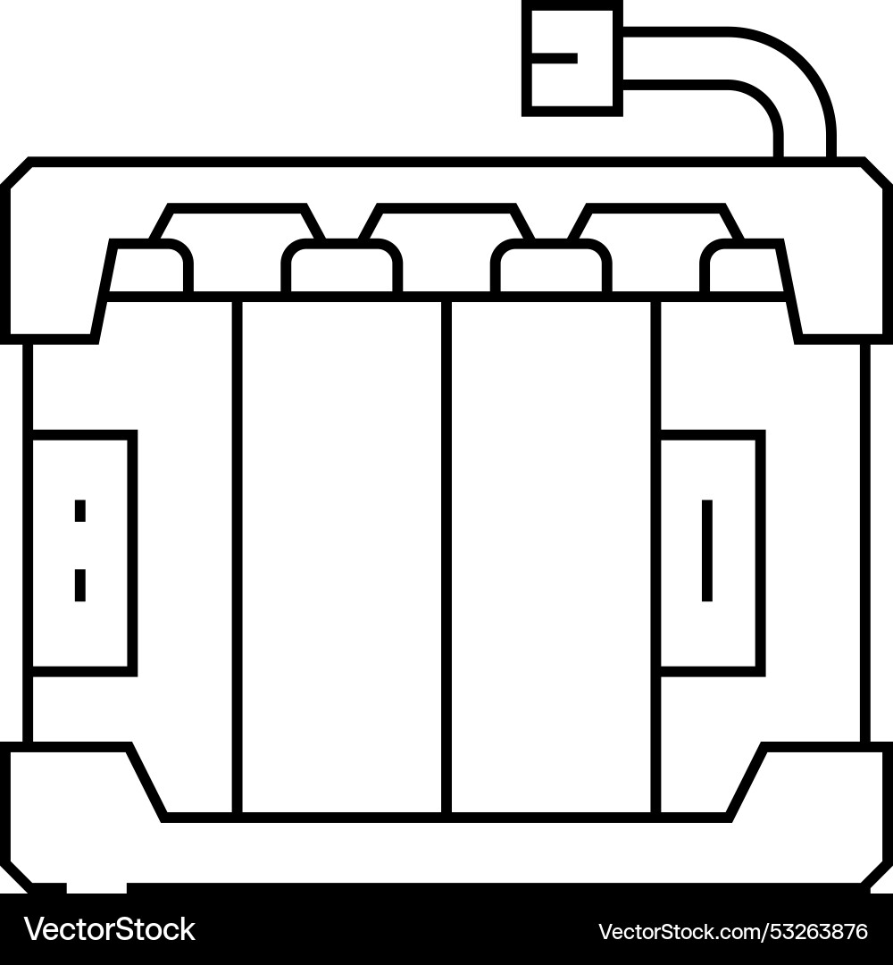 Battery pack energy storage line icon Royalty Free Vector