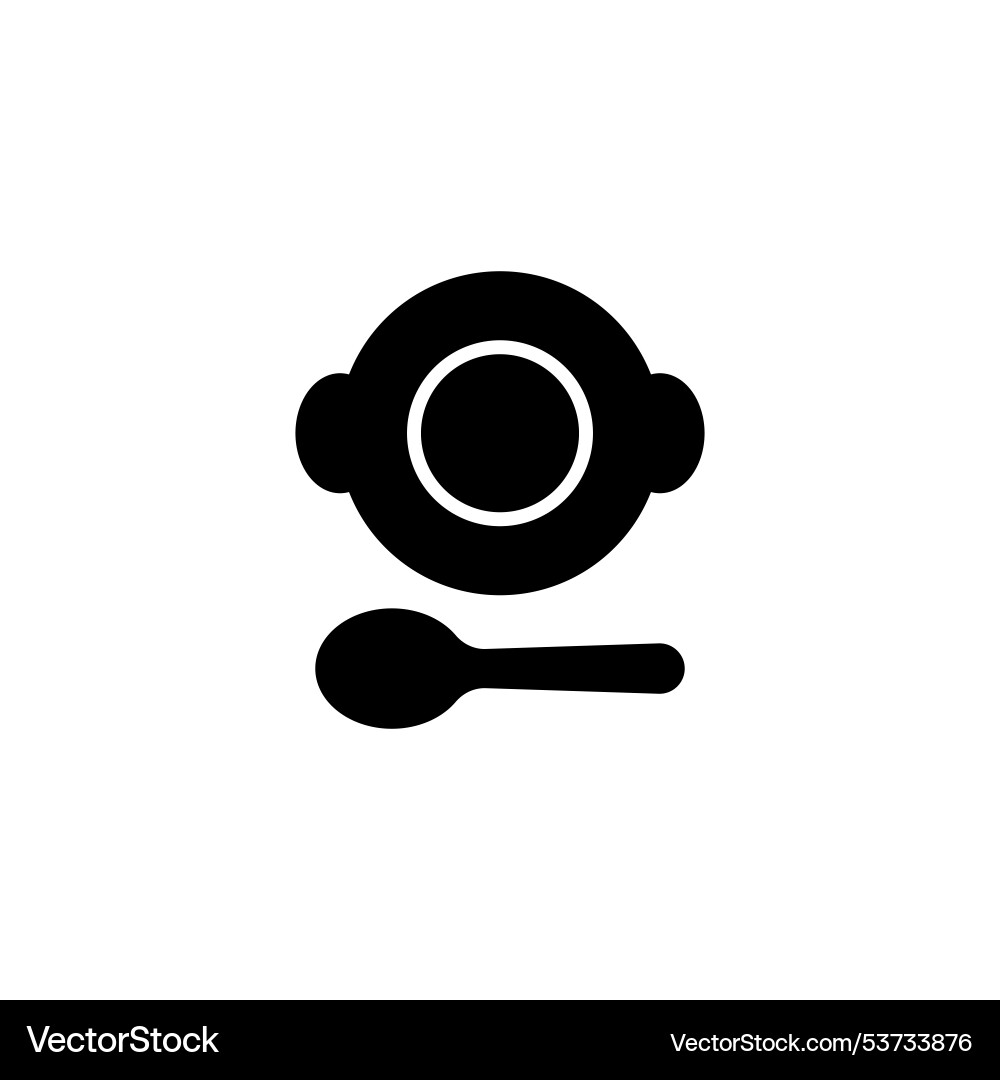Child friendly playful plate and spoon icon Vector Image