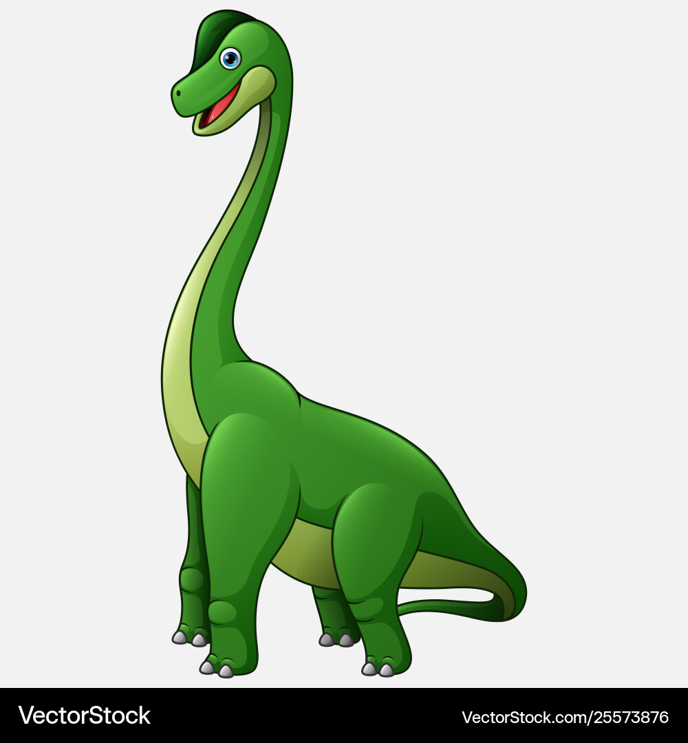 Cute Cartoon Brontosaurus Royalty Free Vector Image
