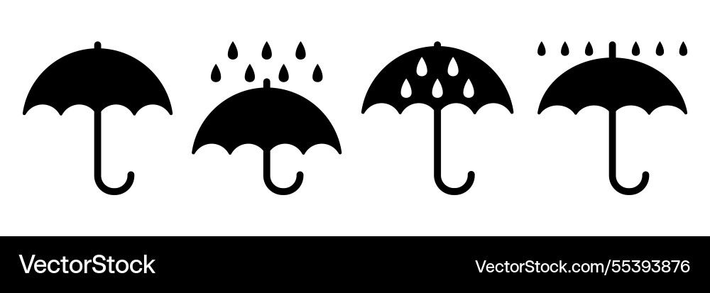 Do not wet icon opened umbrella with raindrops Vector Image