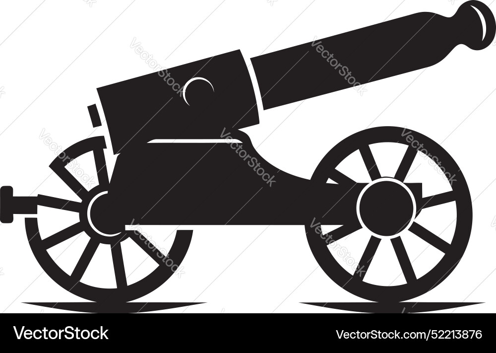 Elegant warfare minimalistic cannon firearm Vector Image