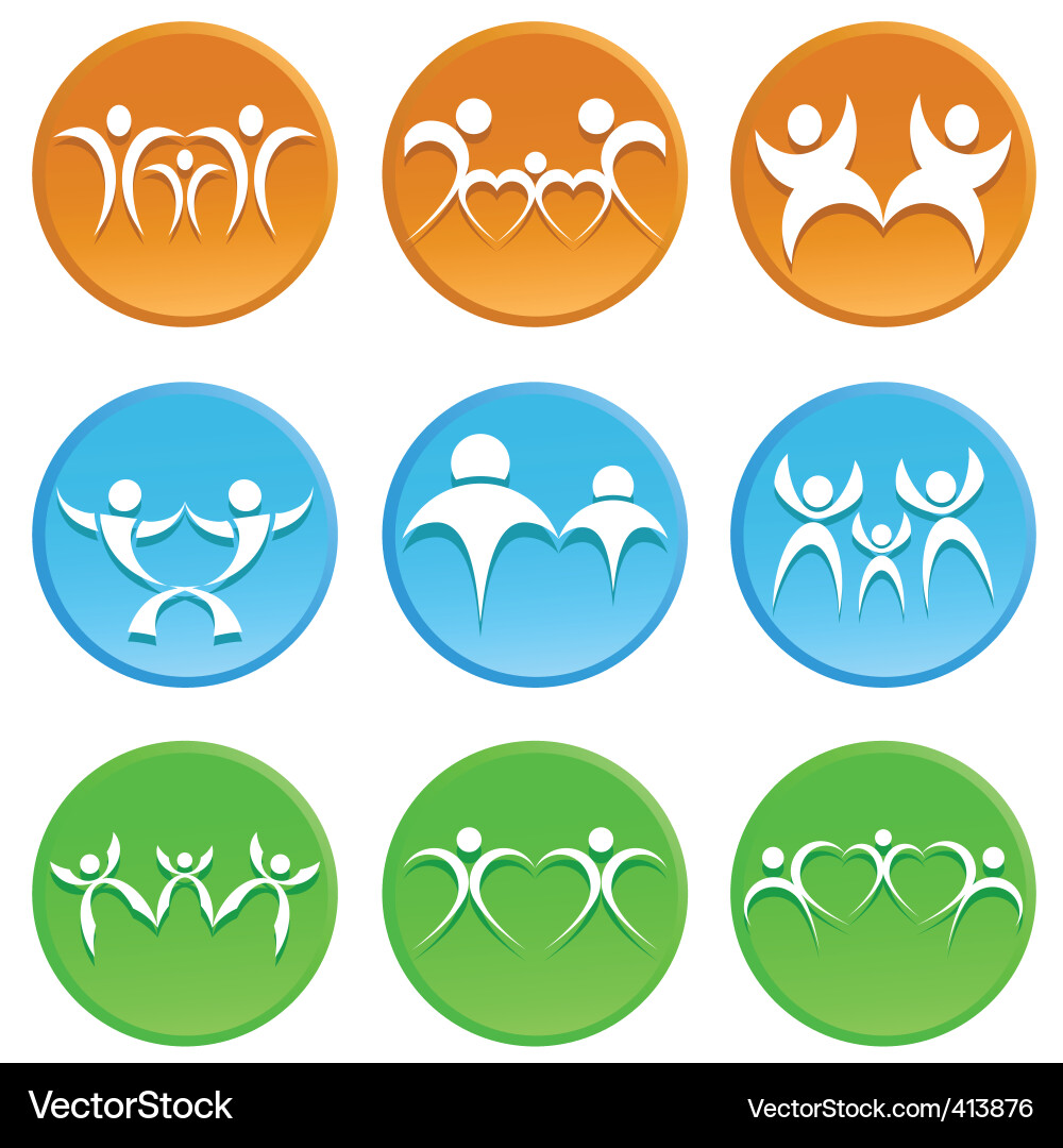 Family Icon Set Royalty Free Vector Image - VectorStock