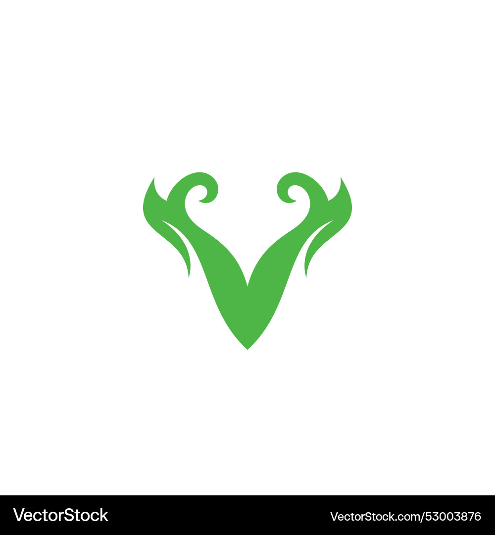 Letter v leaf organic logo design Royalty Free Vector Image