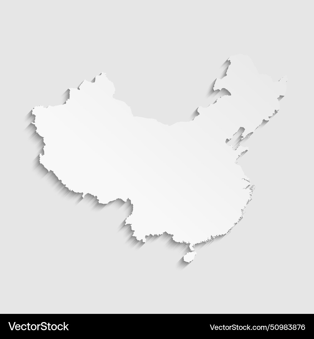 Map china template asia outline country Royalty Free Vector
