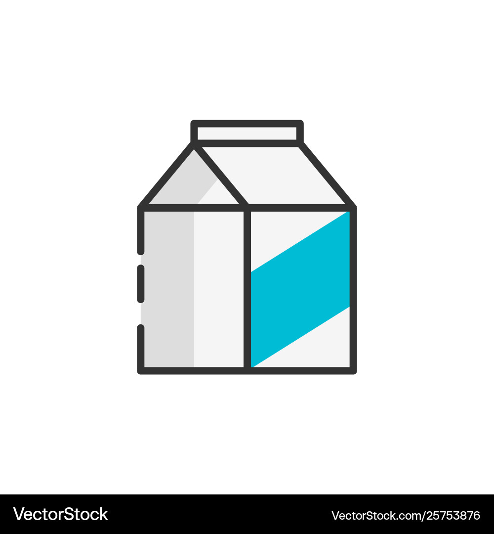 Milk packet outline color icon Royalty Free Vector Image