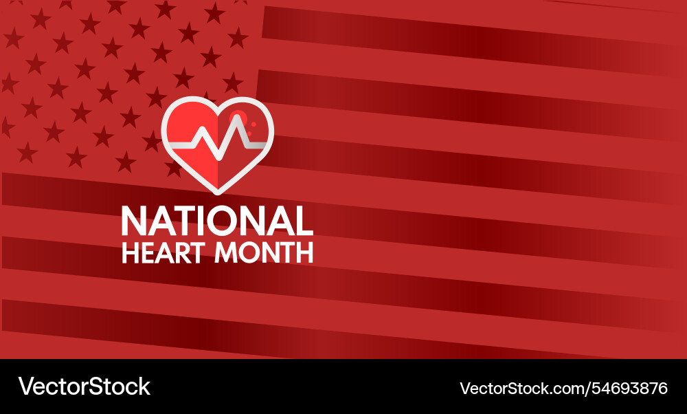 National heart month Royalty Free Vector Image