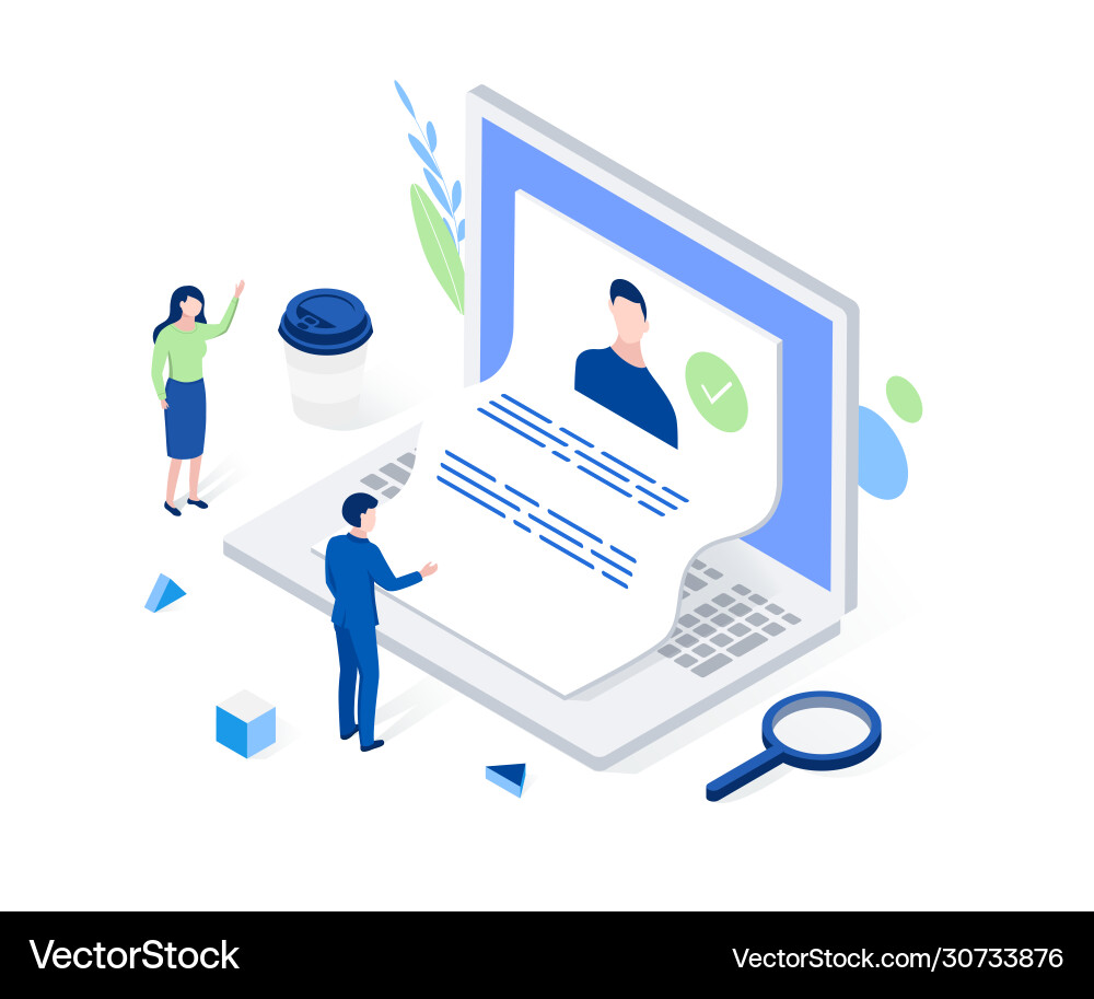 Recruitment isometric concept Royalty Free Vector Image