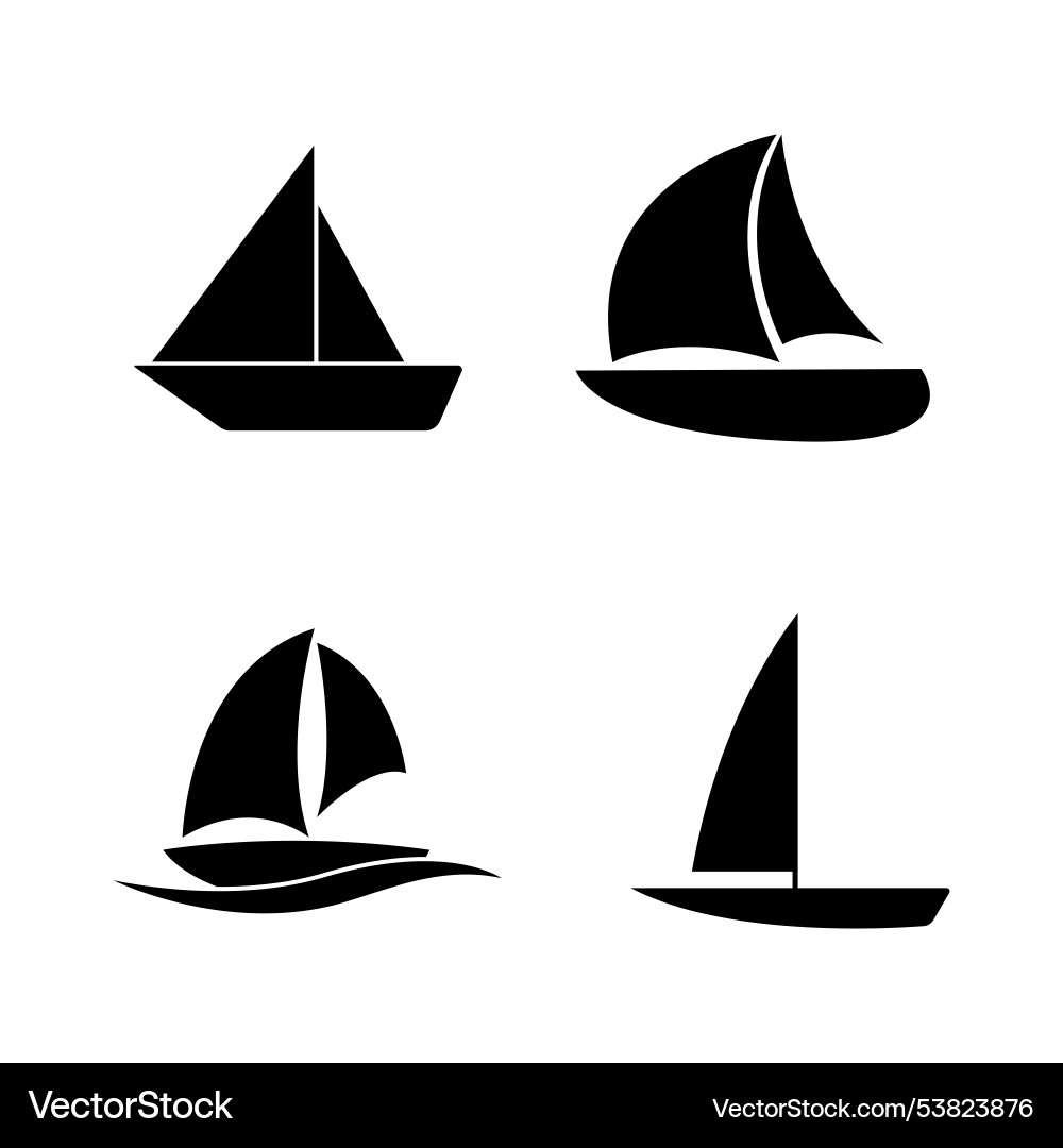 Simple sailboat icon Royalty Free Vector Image