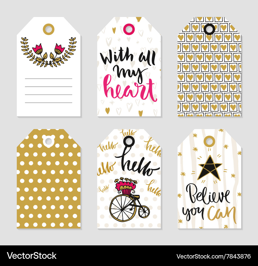Tags set of love theme Royalty Free Vector Image