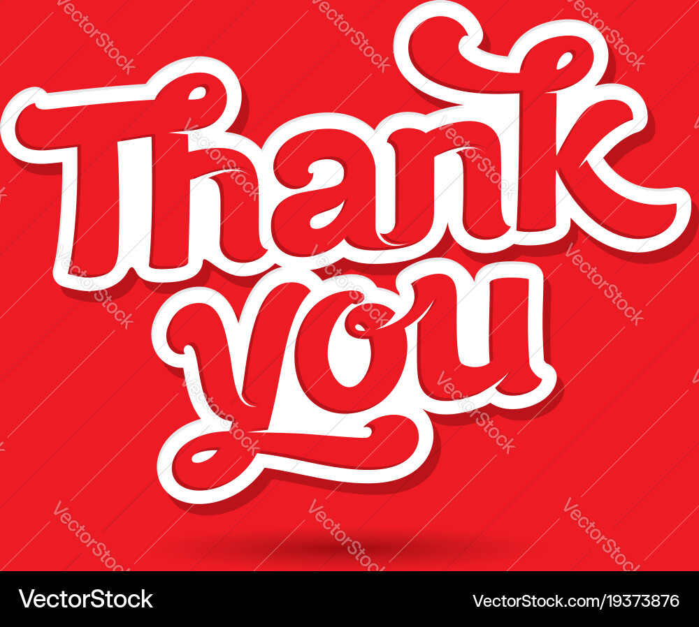 Thank You Card - Red Text Royalty Free Vector Image