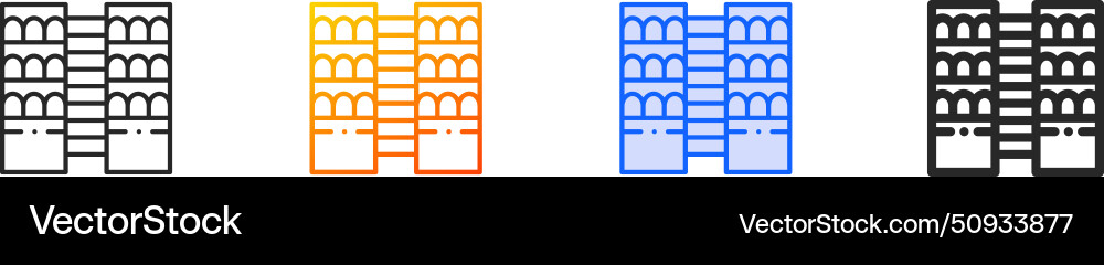 Auditorium iconthin linear gradient blue stroke Vector Image