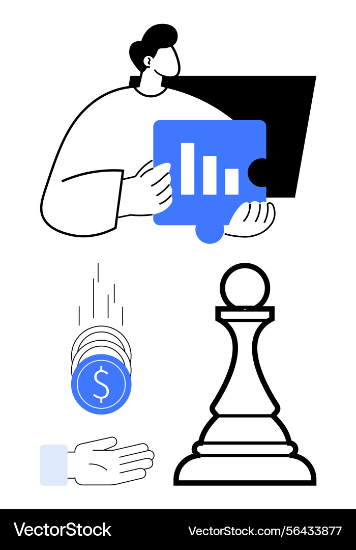 Data analysis and financial growth visualization Vector Image