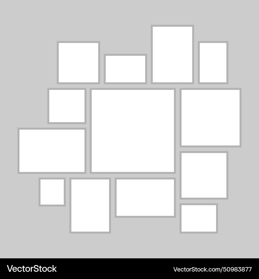 Empty collage board thirteen images photo Vector Image