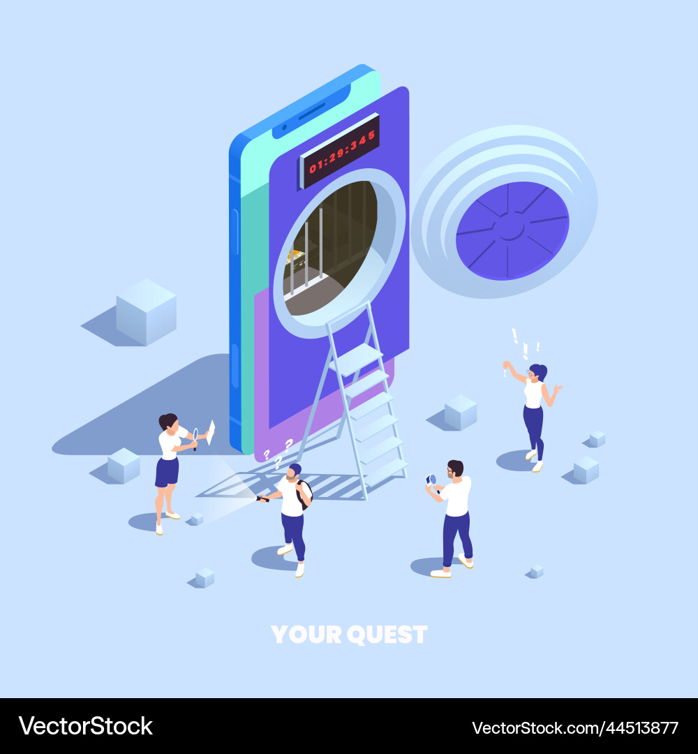 Escape room quest concept Royalty Free Vector Image