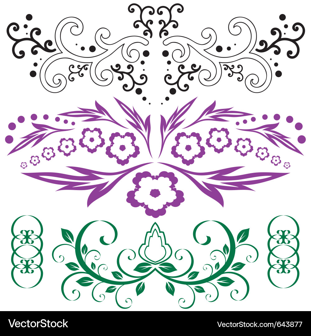 Floral elements Royalty Free Vector Image - VectorStock