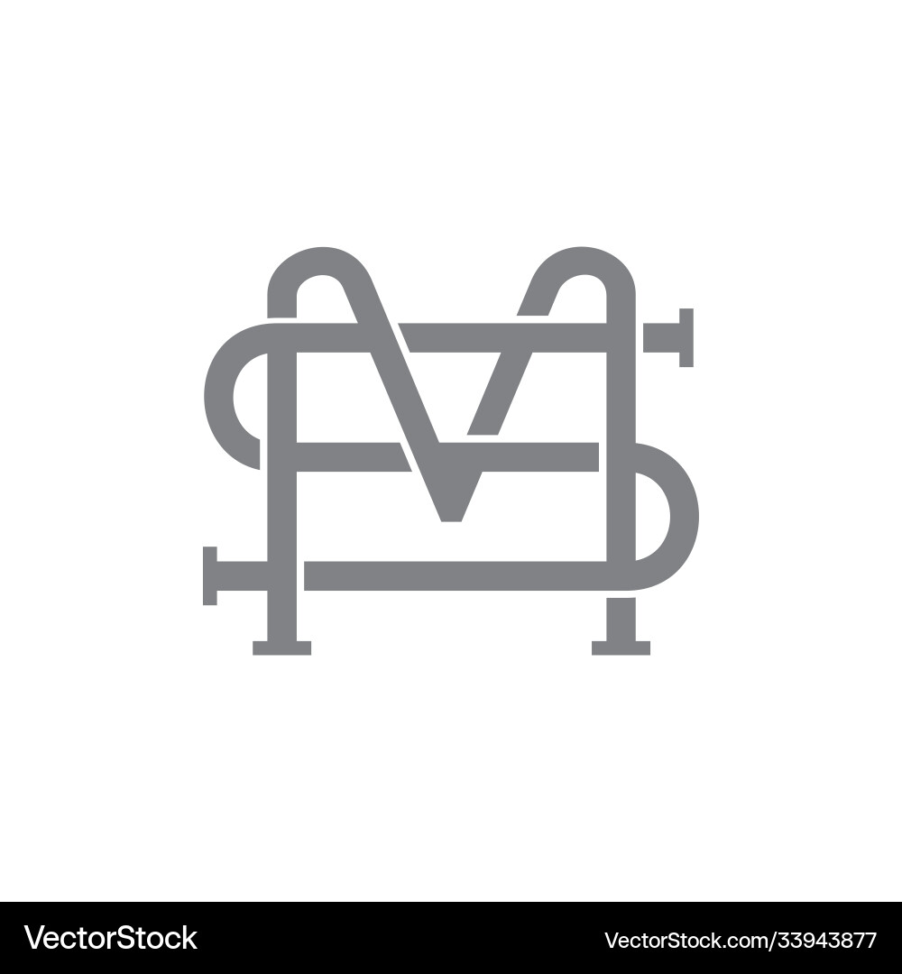 Letter ms linked monogram logo Royalty Free Vector Image