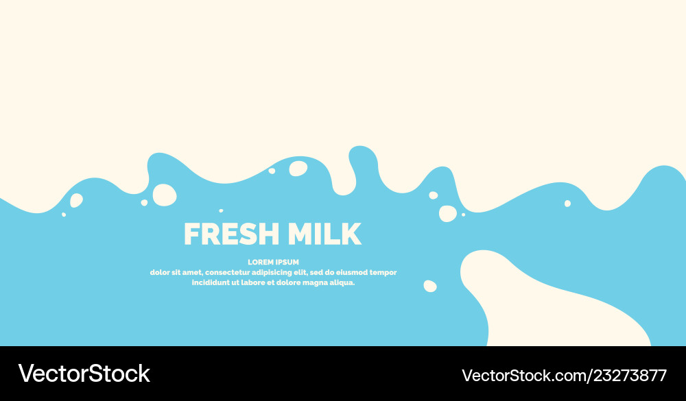 Modern poster fresh milk with splashes on a light Vector Image