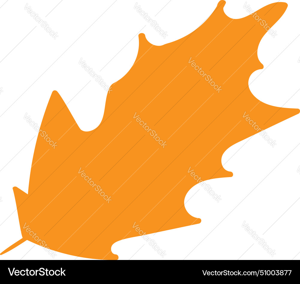 Orange color tree leaf herbarium silhouette icon Vector Image