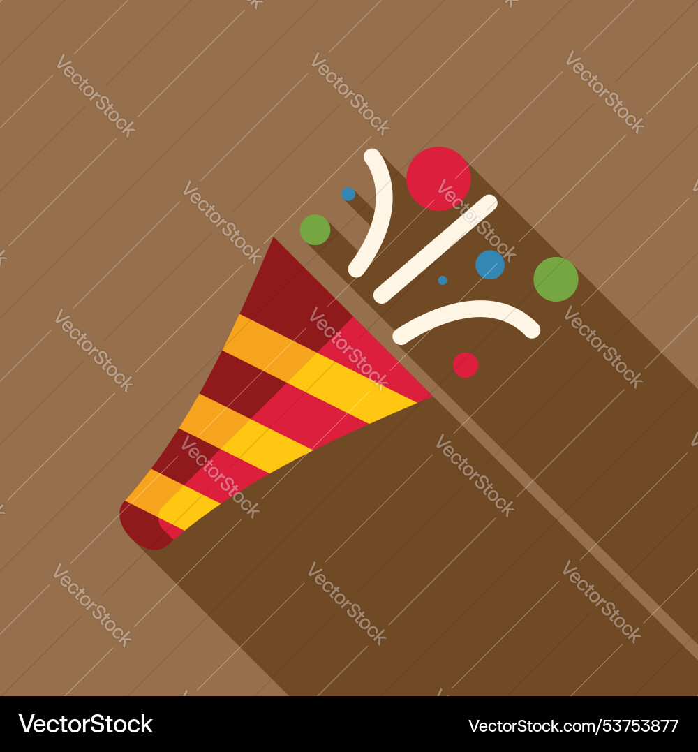 Party horn blowing confetti celebrating a festive Vector Image