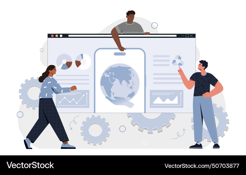 People with presentation concept Royalty Free Vector Image