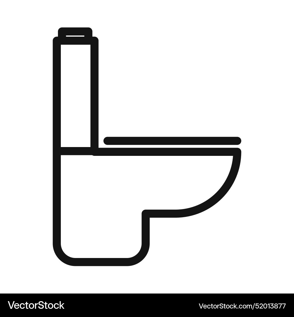 Restroom toilet icon black line art Royalty Free Vector