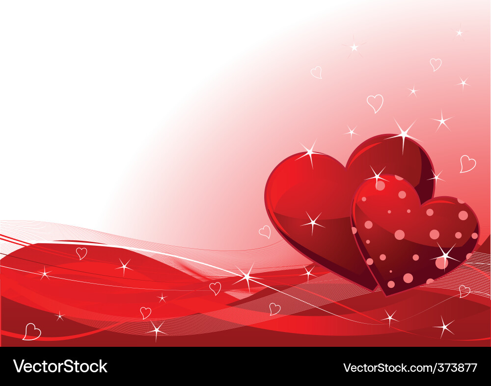 Romantic Hearts & Stars Background Royalty Free Vector