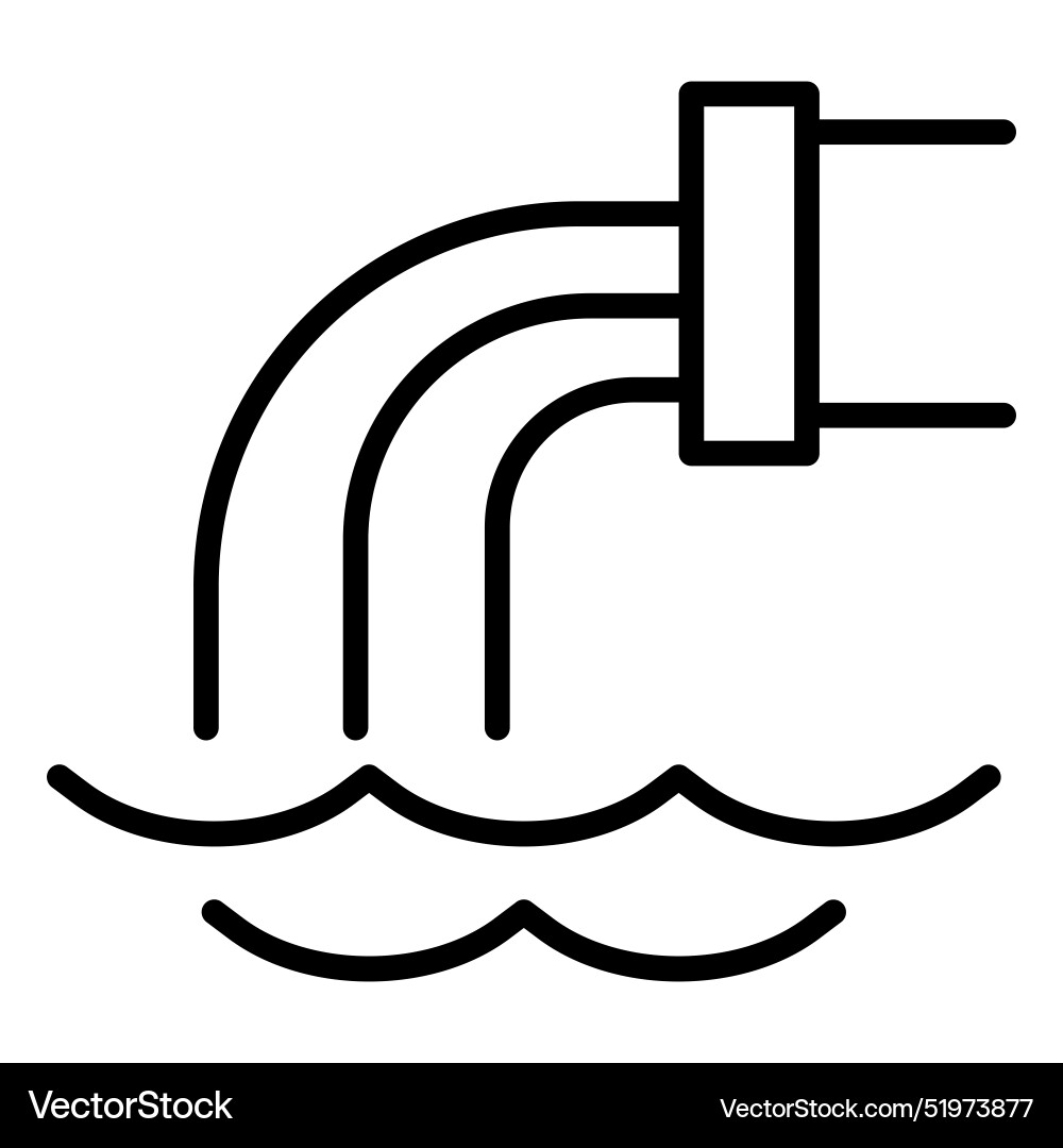 Sewer pipe icon in thin line style graphic design Vector Image