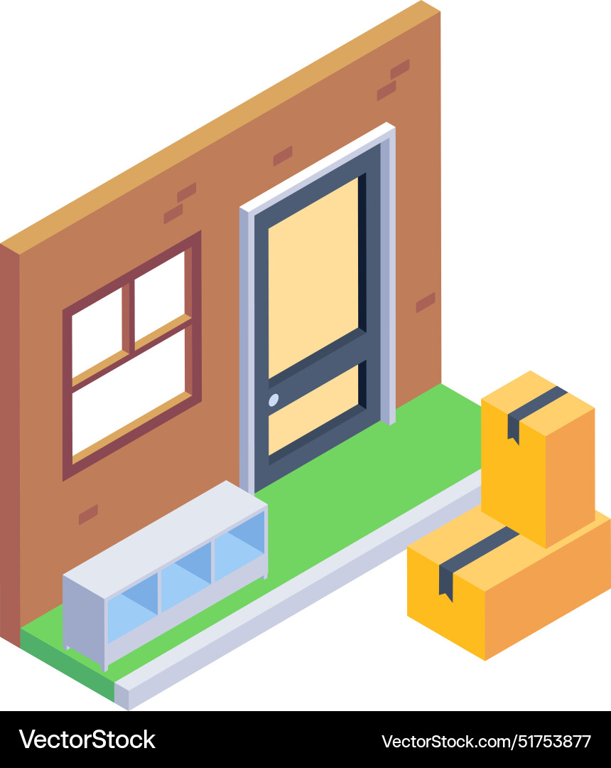 Trendy isometric icon depicting house packaging Vector Image