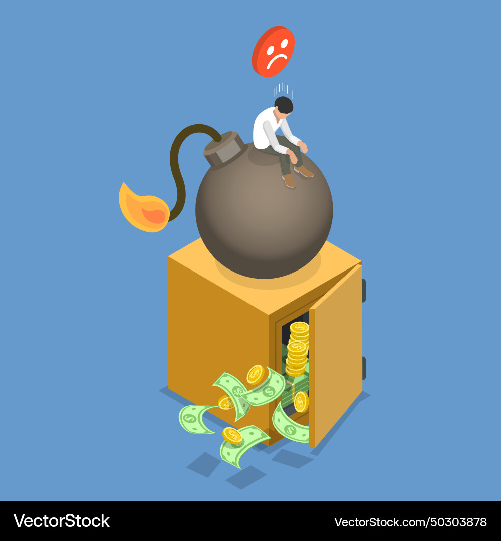 3d isometric flat of business Royalty Free Vector Image