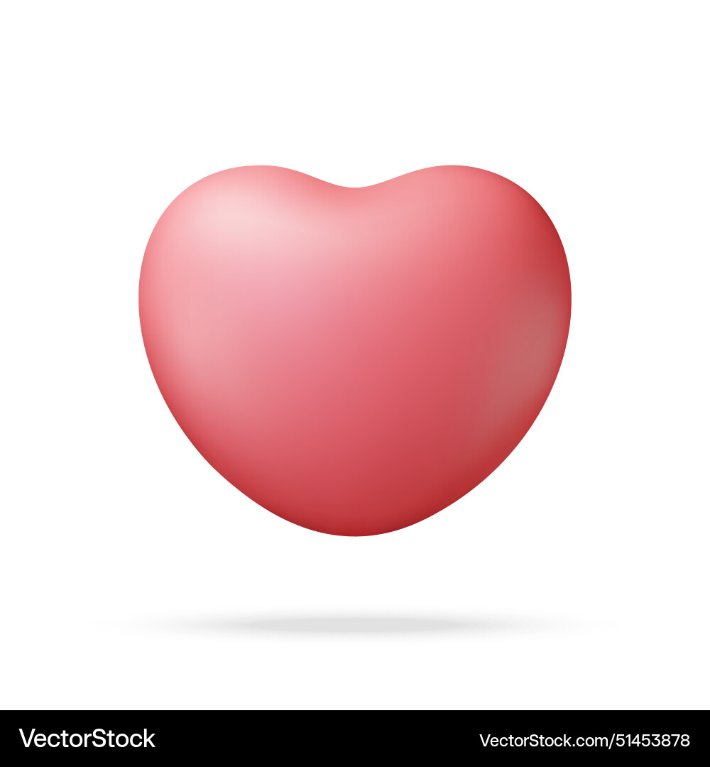 3d red heart isolated on white Royalty Free Vector Image