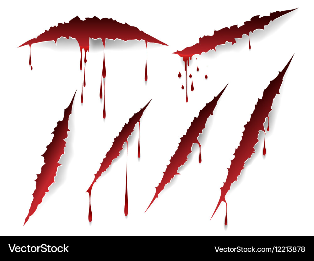 Bloody scratches and blood drops Royalty Free Vector Image