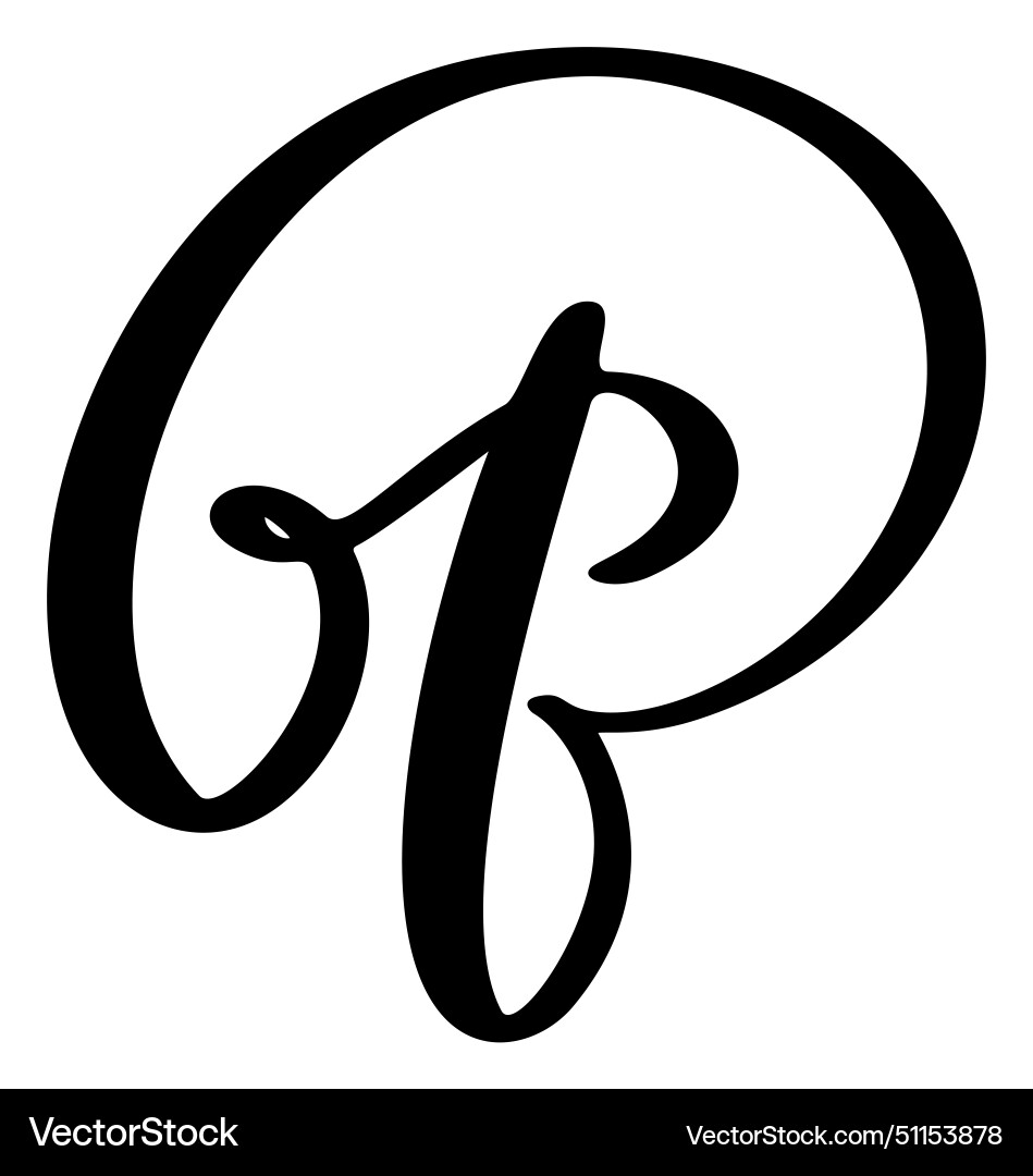 Calligraphy hand drawn letter b script Royalty Free Vector