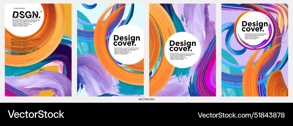 Colorful cover design set Royalty Free Vector Image