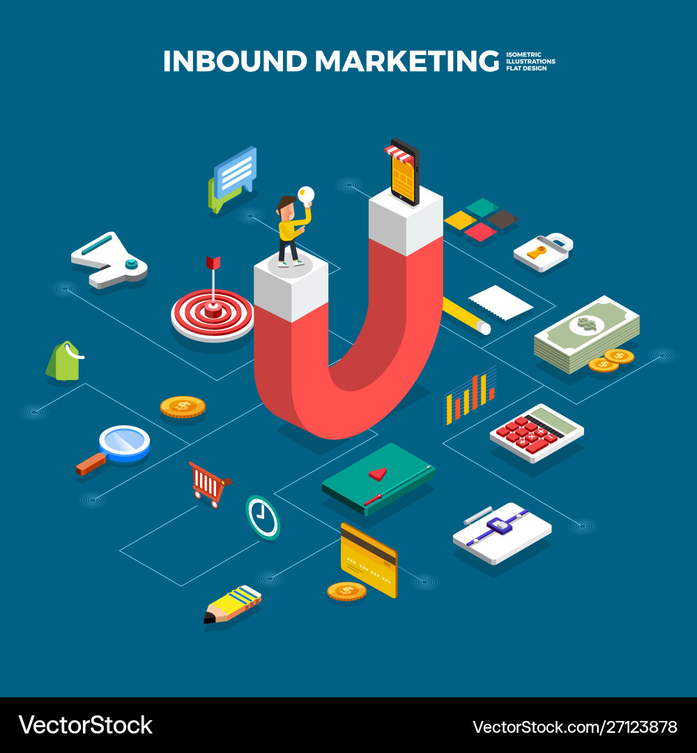 Concept inbound marketing Royalty Free Vector Image