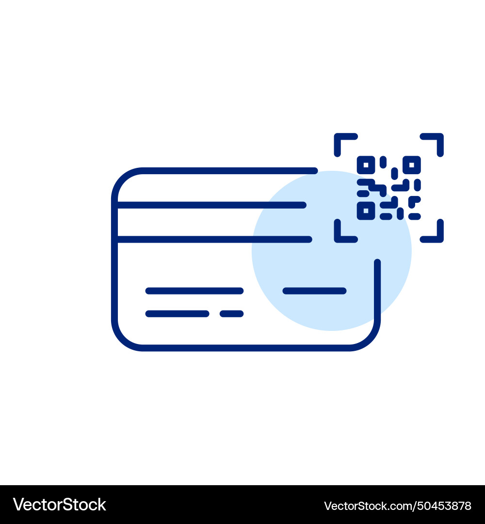 Kreditkarte und qr-Code Pixel perfekt editierbar Vektorbild