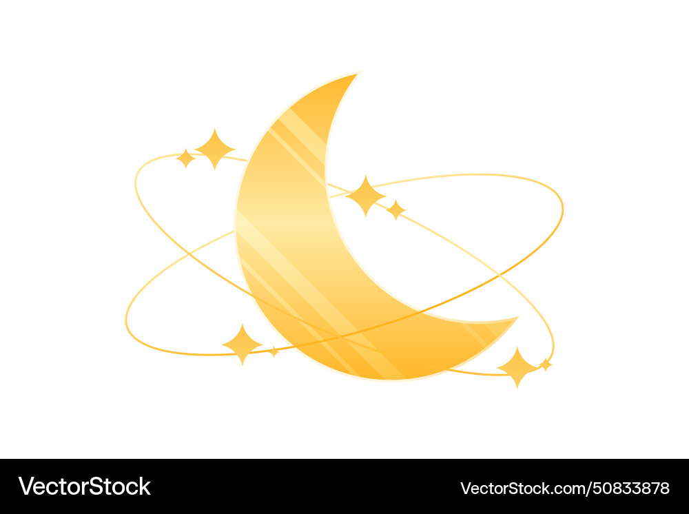 Crescent moon laser metallic sticker design Vector Image
