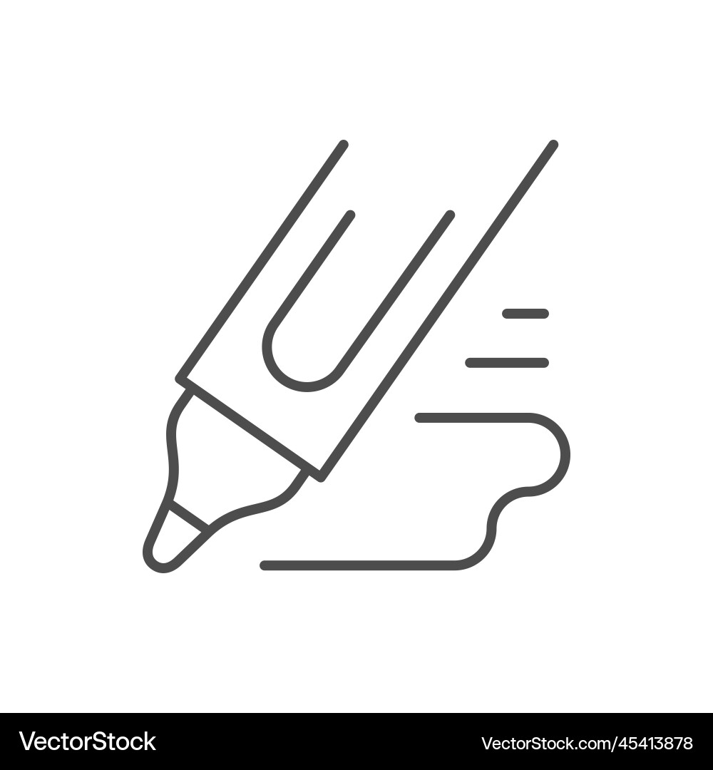 Marker highlighting line outline icon Royalty Free Vector