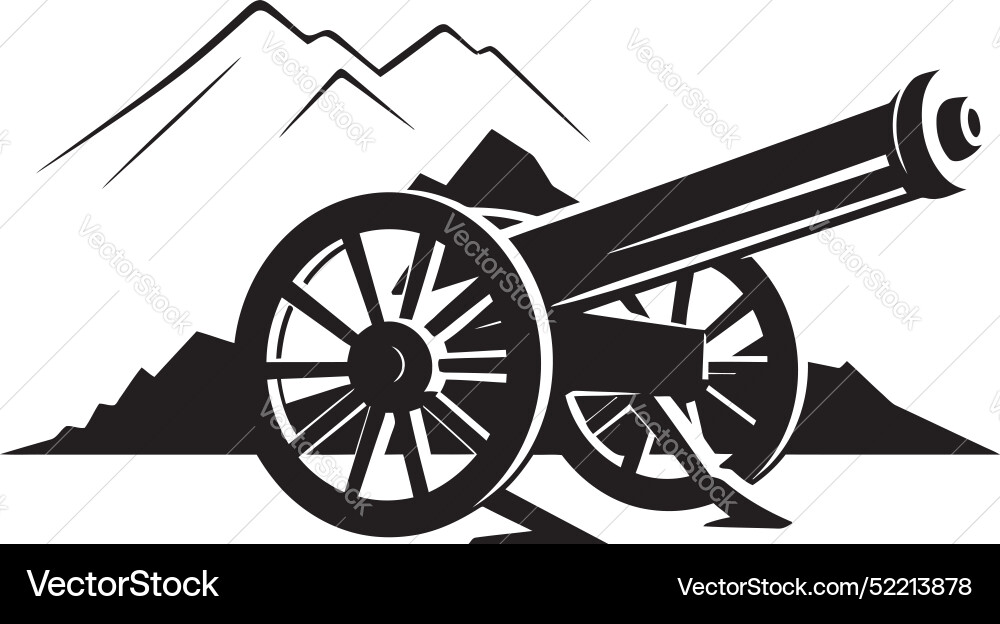 Modern armament black cannon logo identity Vector Image