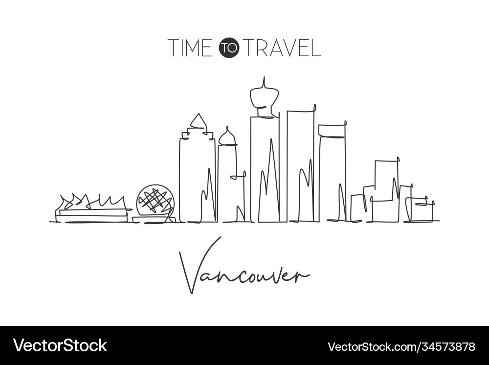 Vancouver Skyline Line Drawing Vancouver Skyline Stock Illustrations