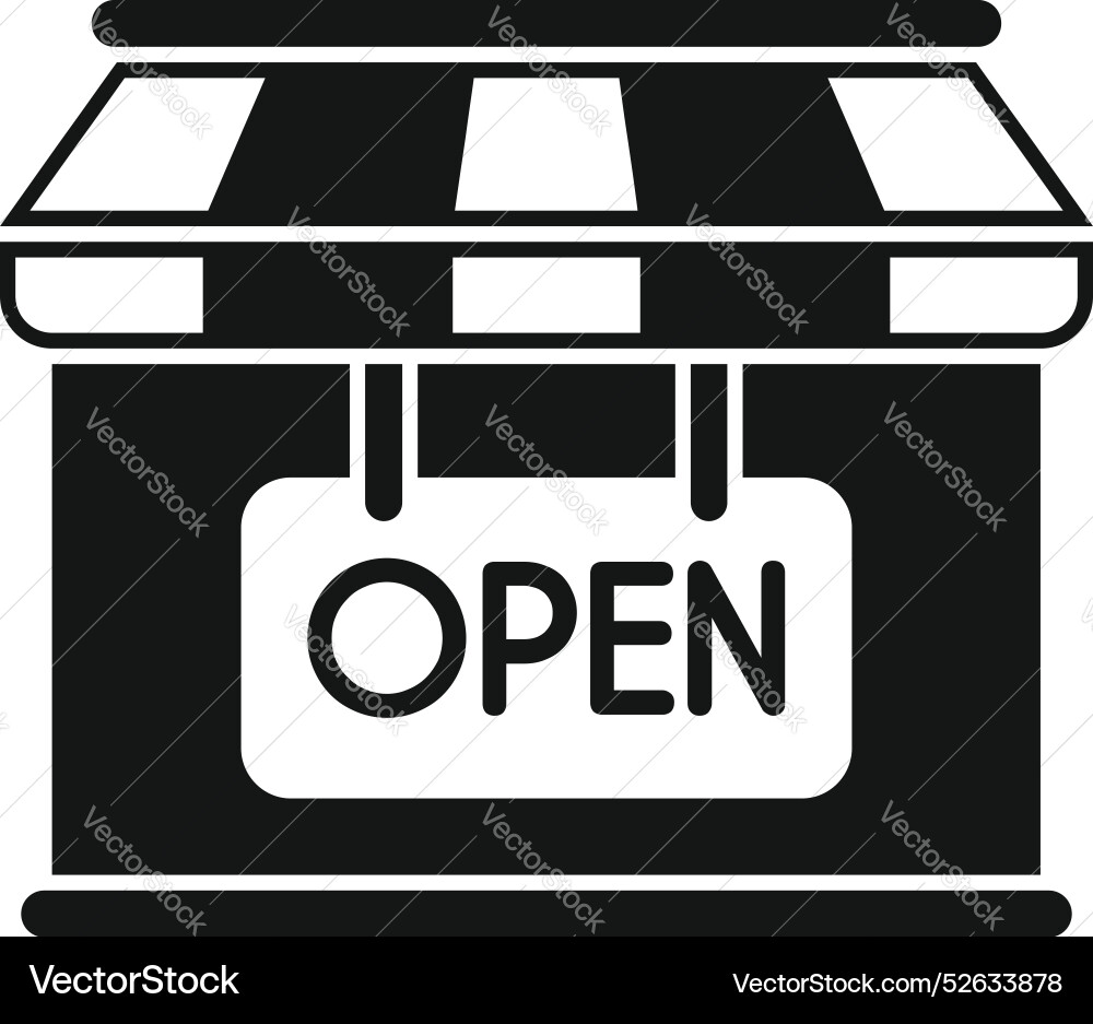 Small business storefront facade with open sign Vector Image