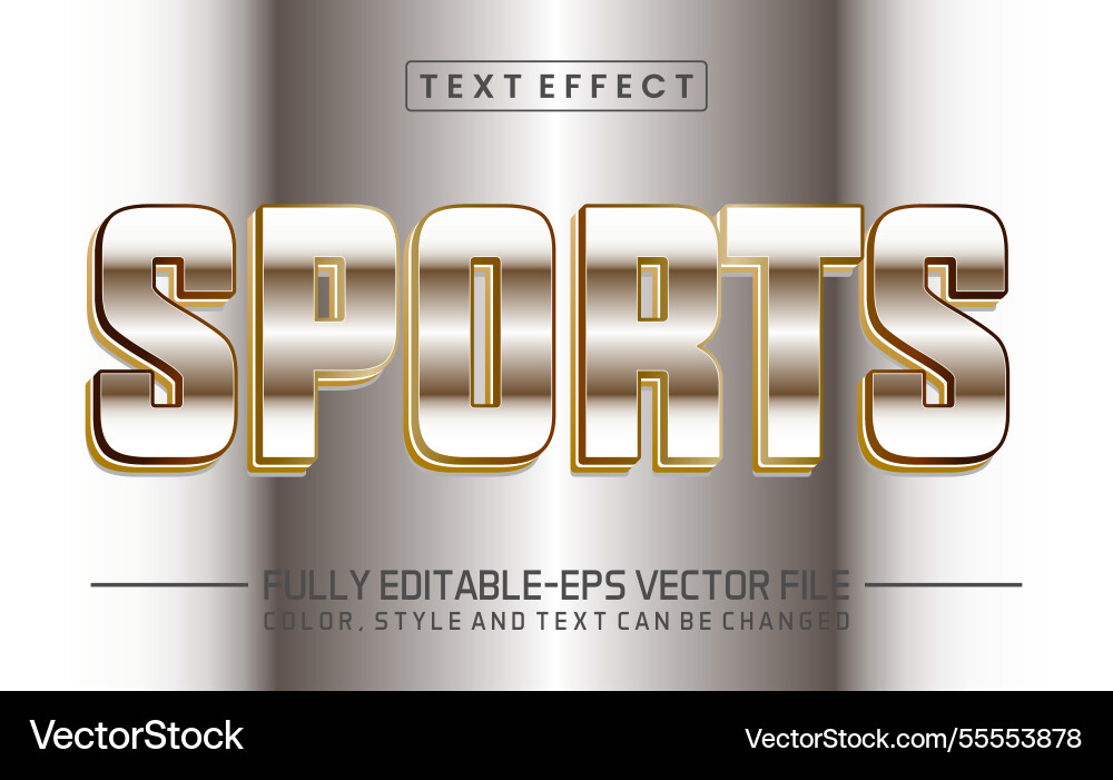 Sports font text effect editable Royalty Free Vector Image