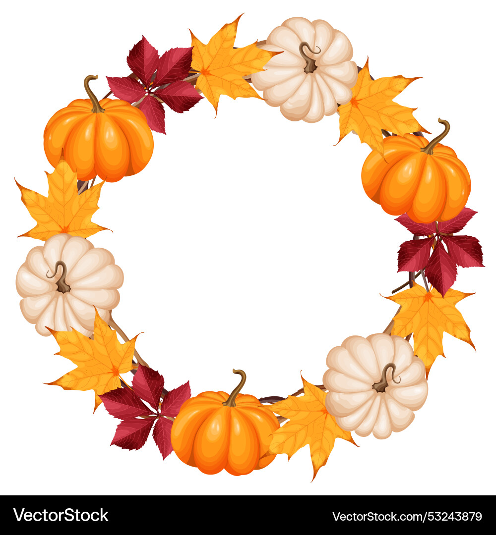 A of an autumn wreath Royalty Free Vector Image