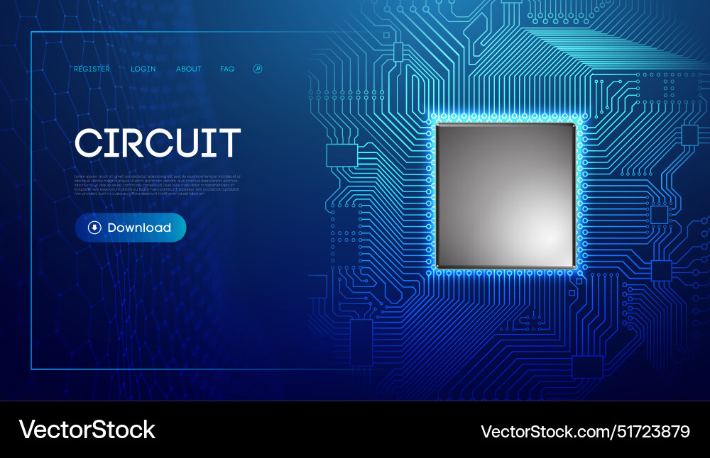 Abstract blue circuit board Royalty Free Vector Image
