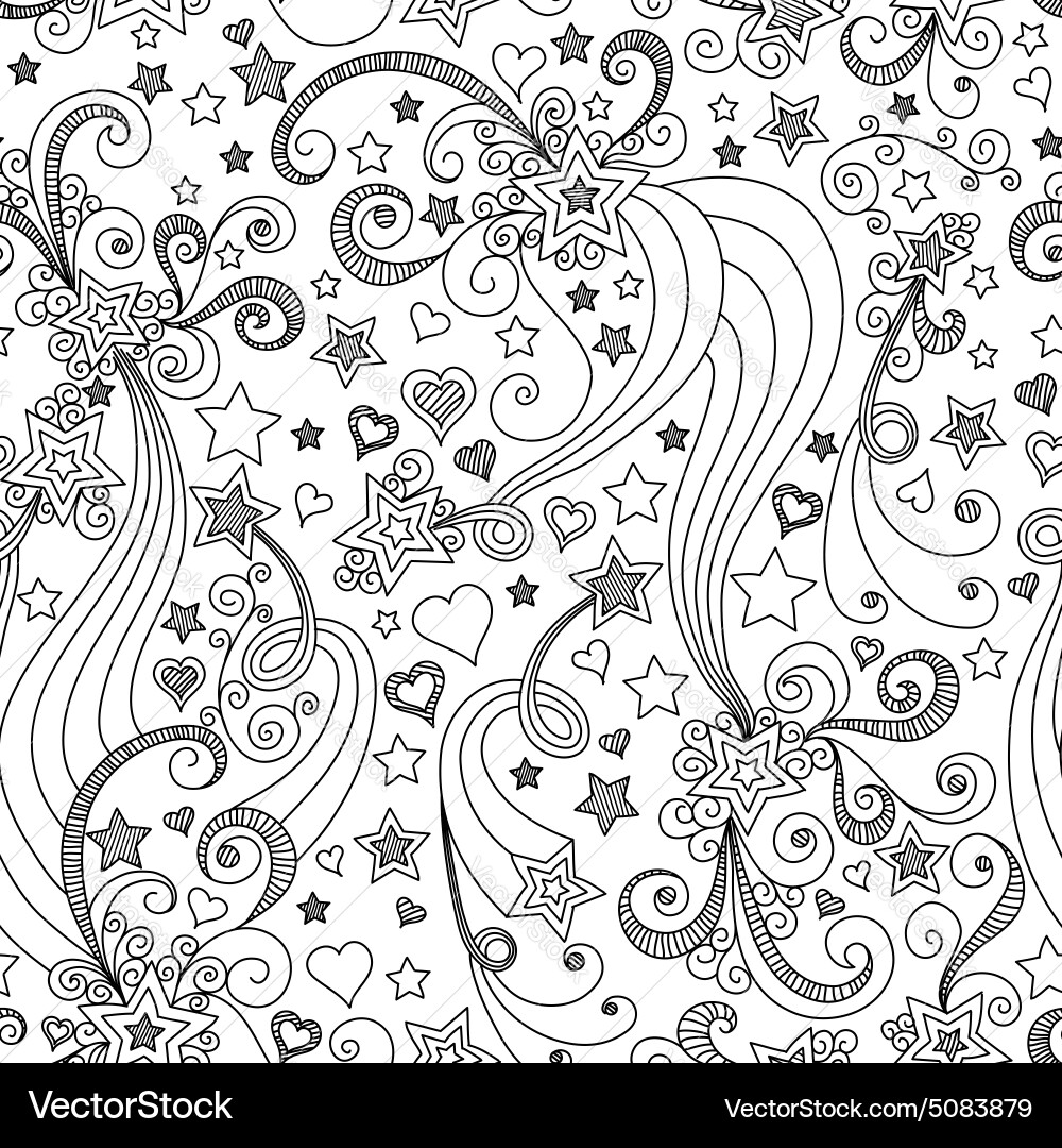Black and White Star Swirl Pattern Royalty Free Vector Image