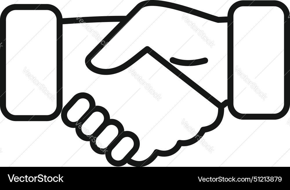 Business handshake icon outline Royalty Free Vector Image