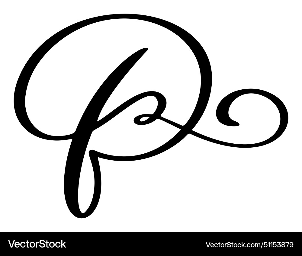 Calligraphy hand drawn letter b logo Royalty Free Vector