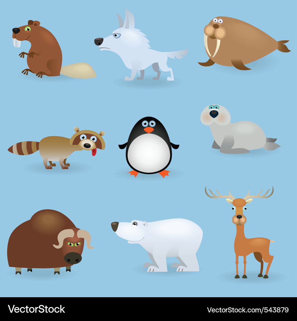 Cartoon wild animals Royalty Free Vector Image