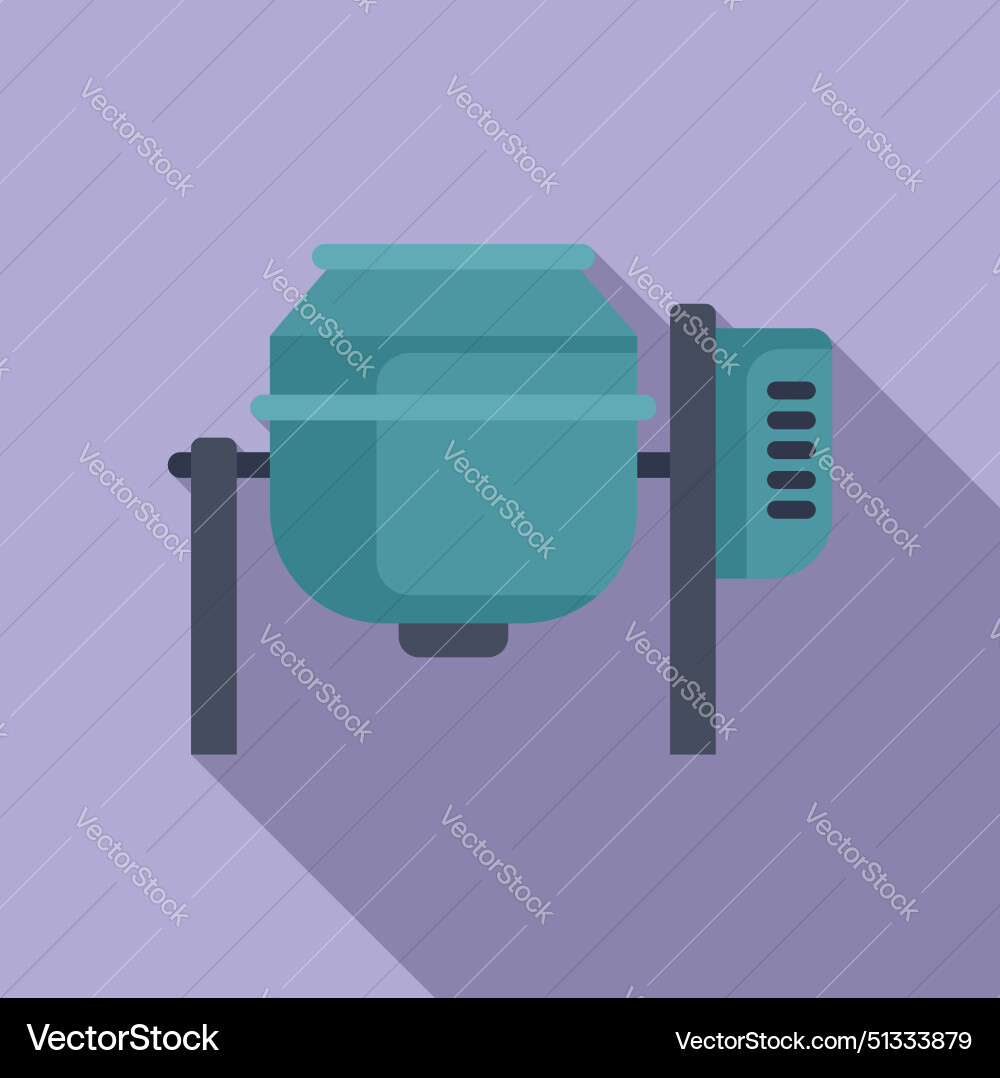Cement mixer in flat design style Royalty Free Vector Image