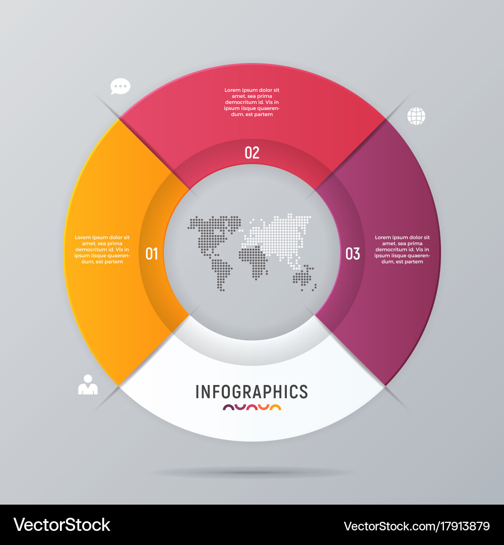 Circle chart infographic template Royalty Free Vector Image
