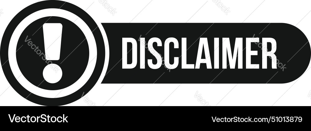 Disclaimer online banner icon simple term Vector Image